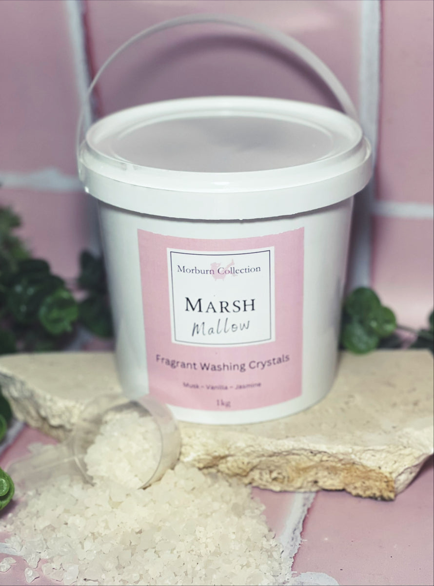 Marshmallow Washing Crystals 1kg bucket – Morburn Collection